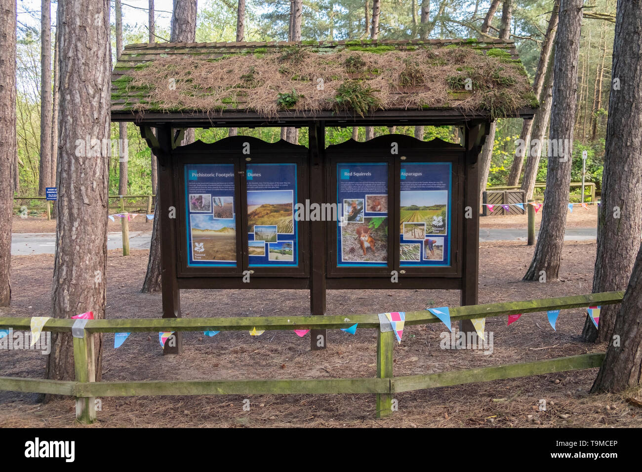 Tourist information board at the Red Squirrel Reserve Formby ...