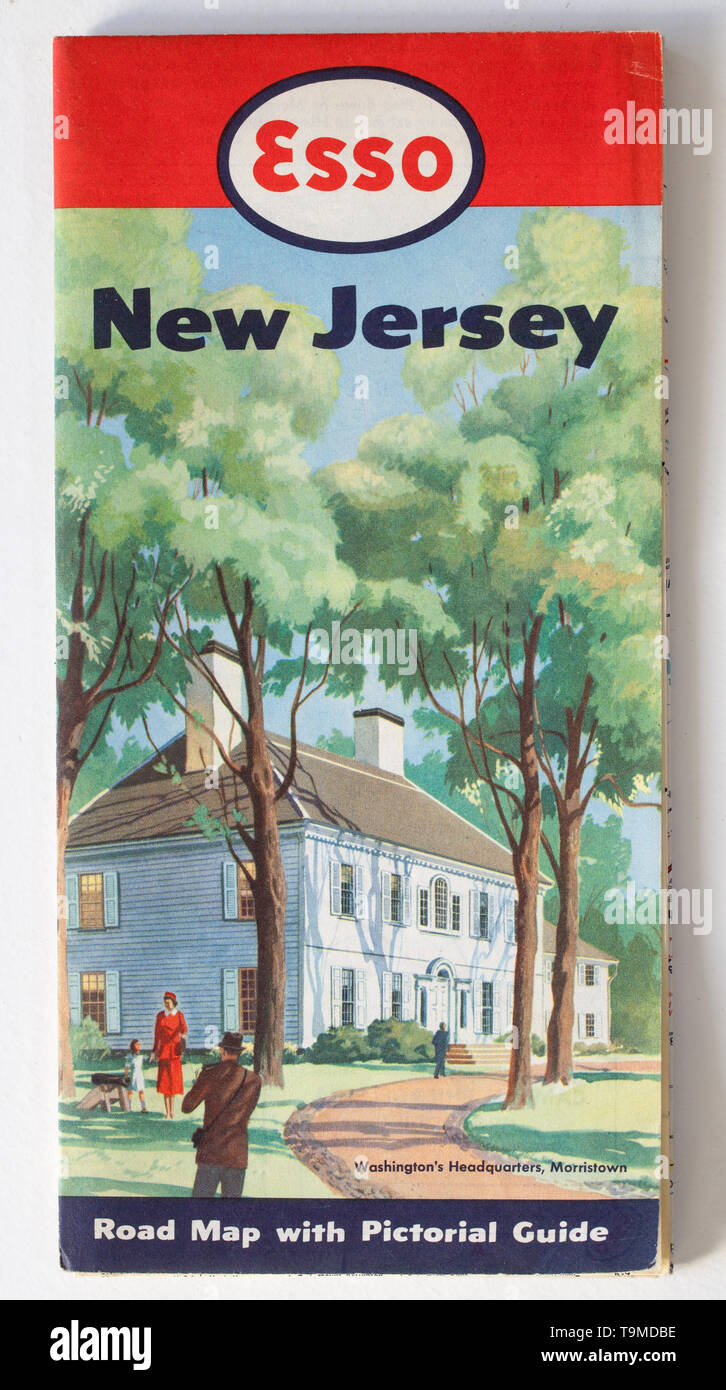 Old Vintage Road Map Stock Photo - Alamy