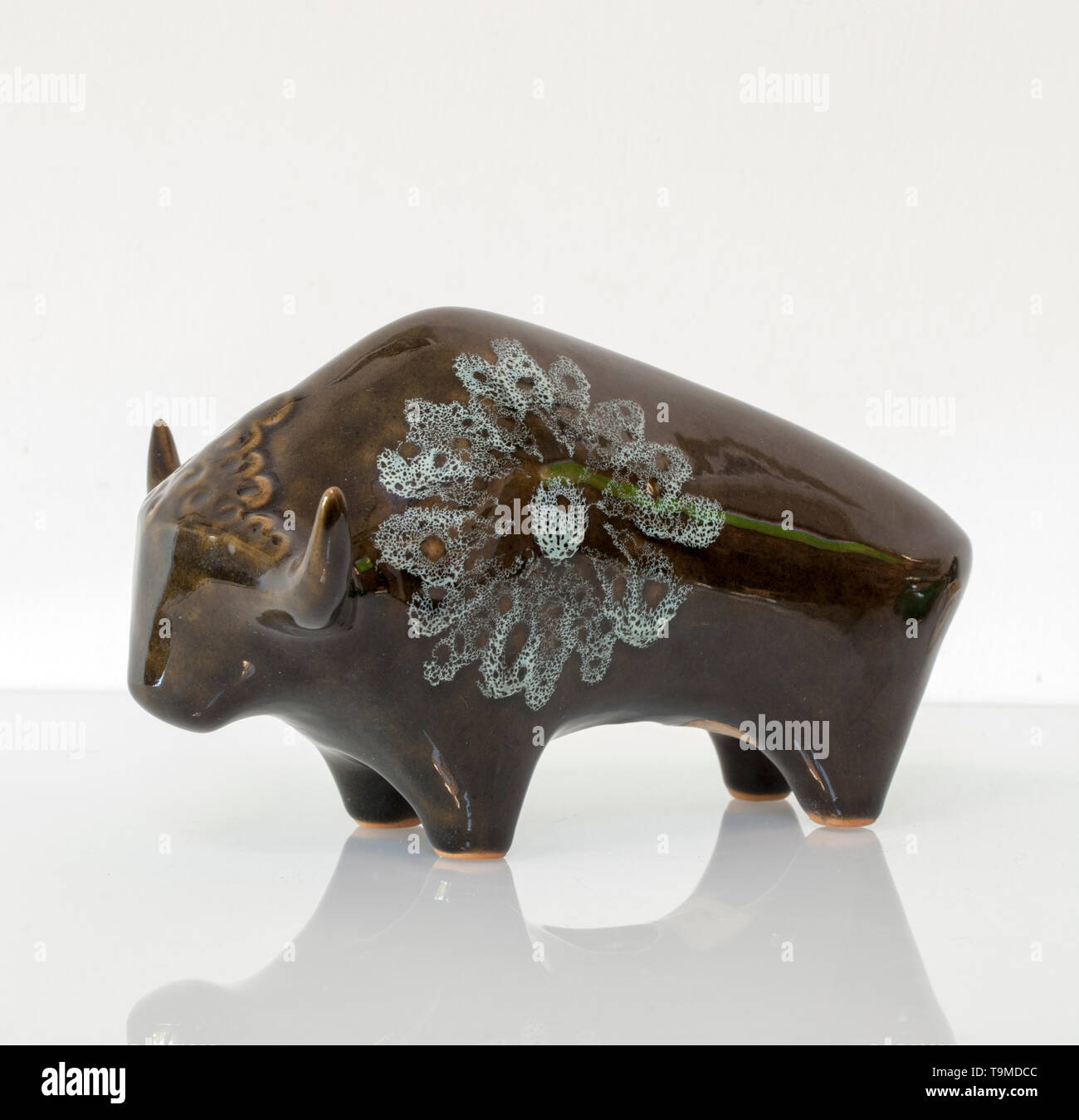 Vintage Lotus Pottery Bull by Elizabeth Skipwith - Made In Devon Stock ...