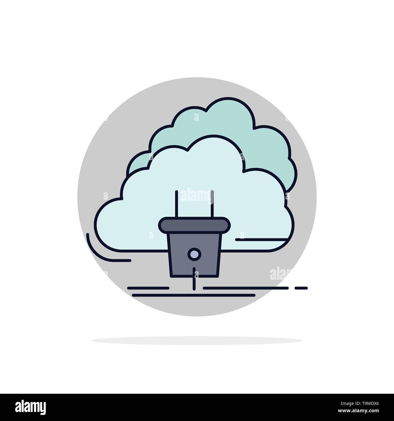 Cloud, connection, energy, network, power Flat Color Icon Vector Stock ...