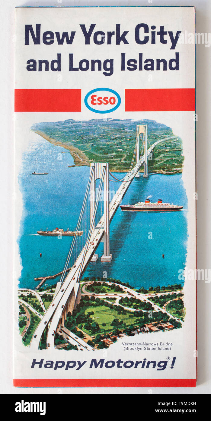 Old Vintage Road Map Stock Photo - Alamy