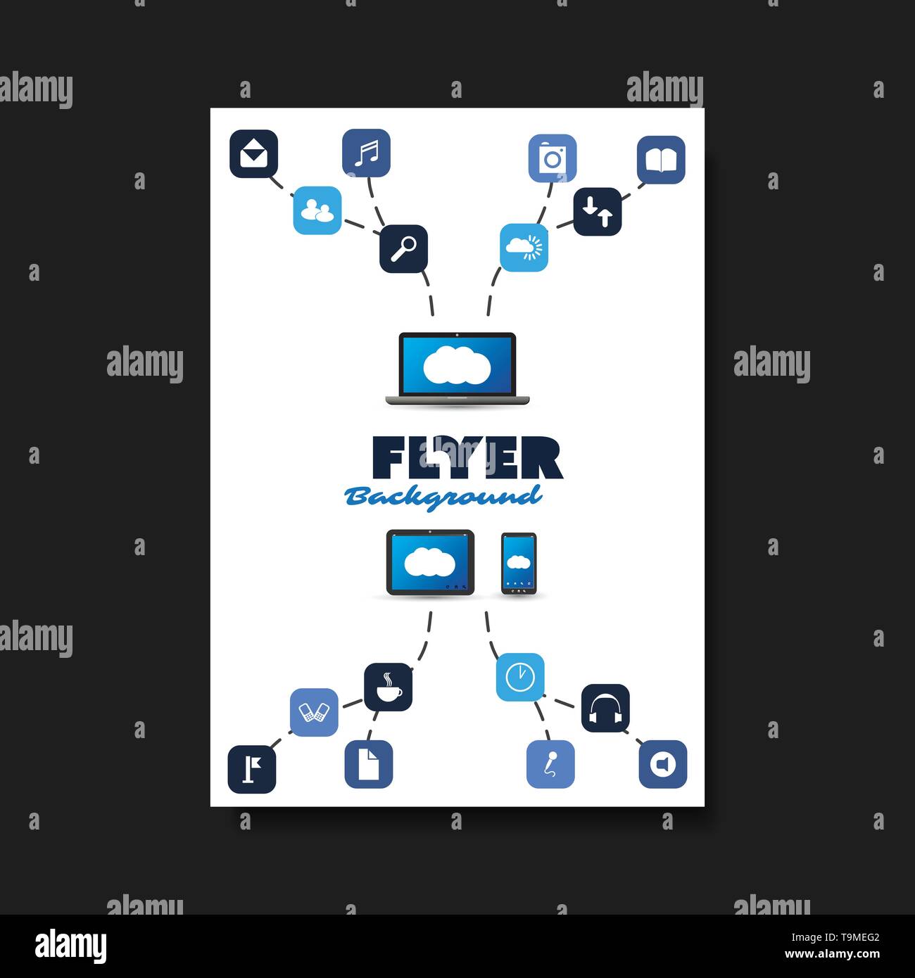 Flyer of Cover Design Template with Cloud Computing, Networks Design ...