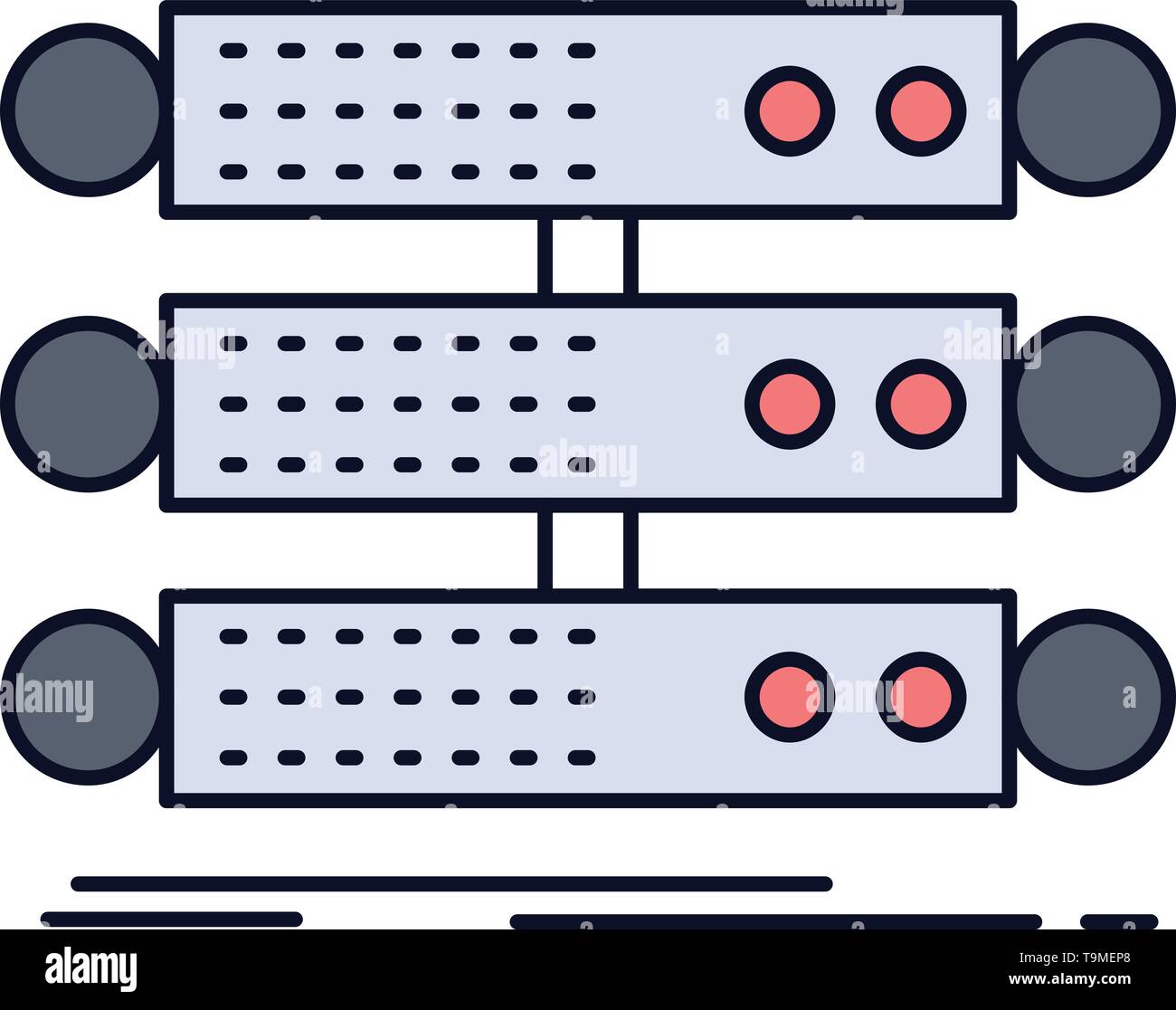 Server Structure Rack Database Data Flat Color Icon Vector Stock Vector Image And Art Alamy