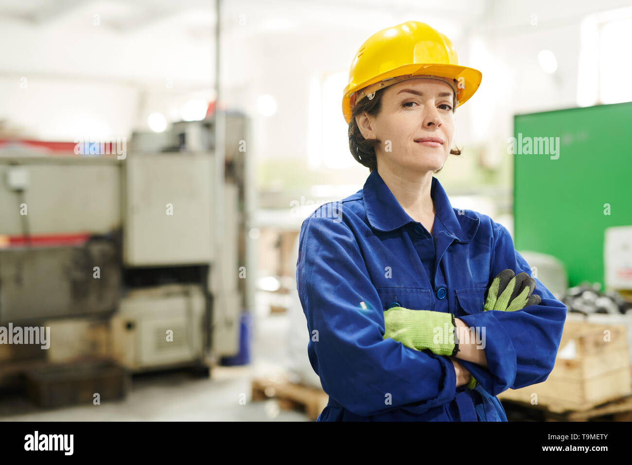 Confident Female Worker Stock Photo - Alamy