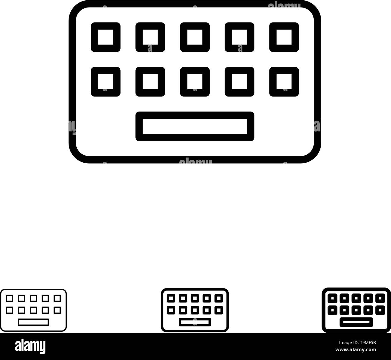KeyBoard, Typing, Board, Key Bold and thin black line icon set Stock ...