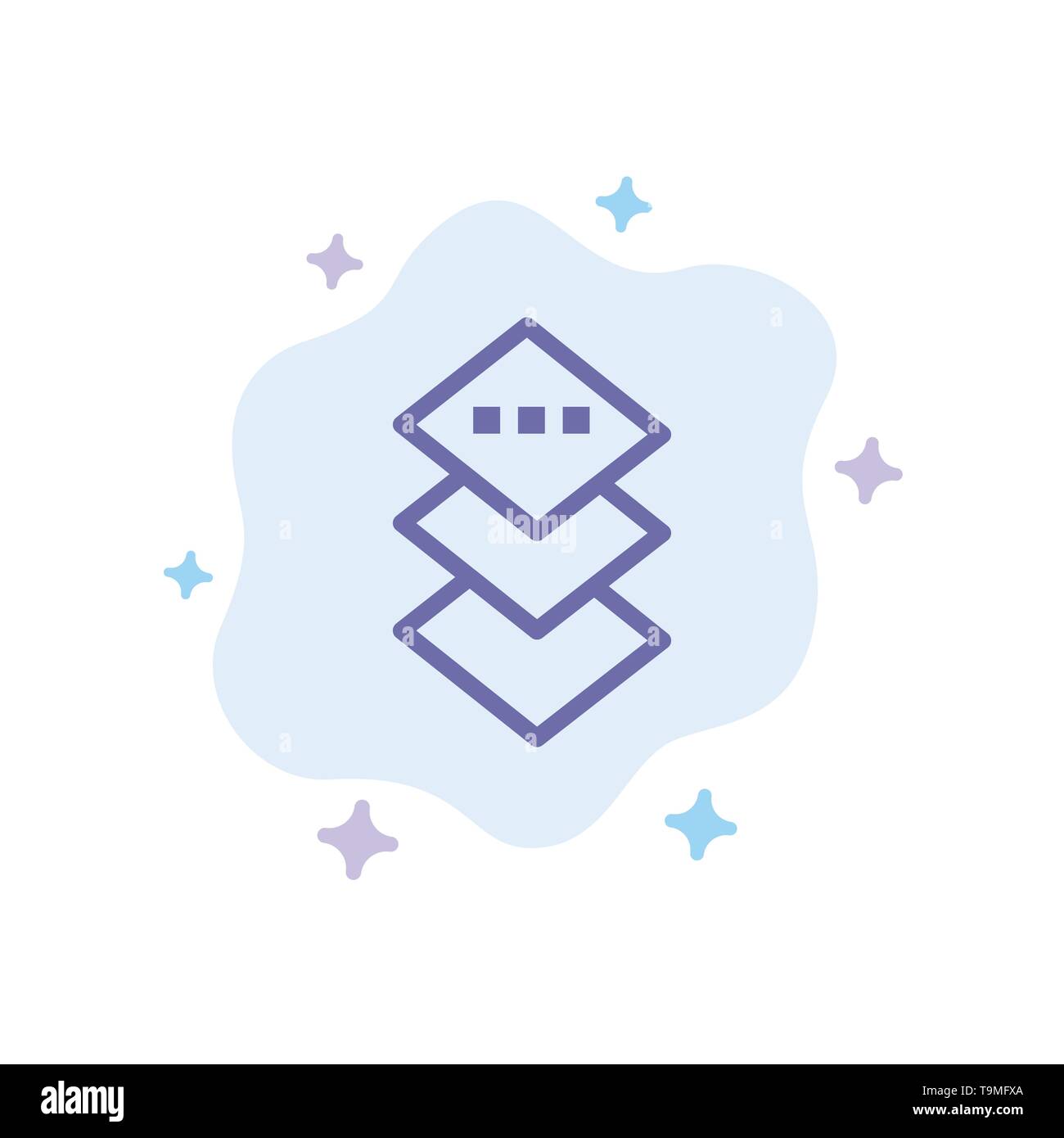 Design, Plane, Square Blue Icon on Abstract Cloud Background Stock ...