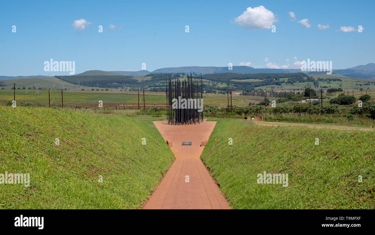 Metal sculpture at the Nelson Mandela Capture Site in Howick, Kwazulu ...