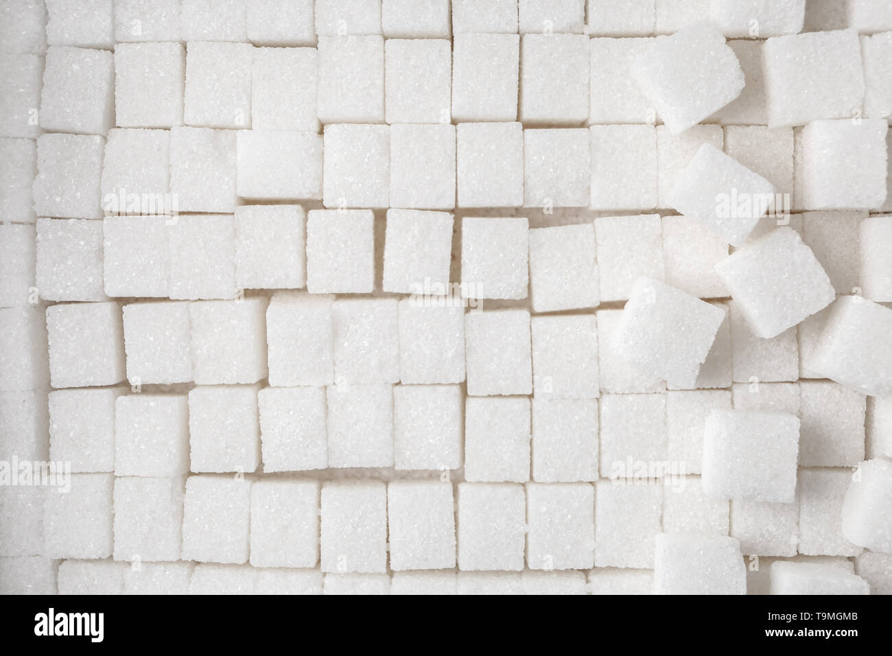 Sugar cubes, top view Stock Photo - Alamy