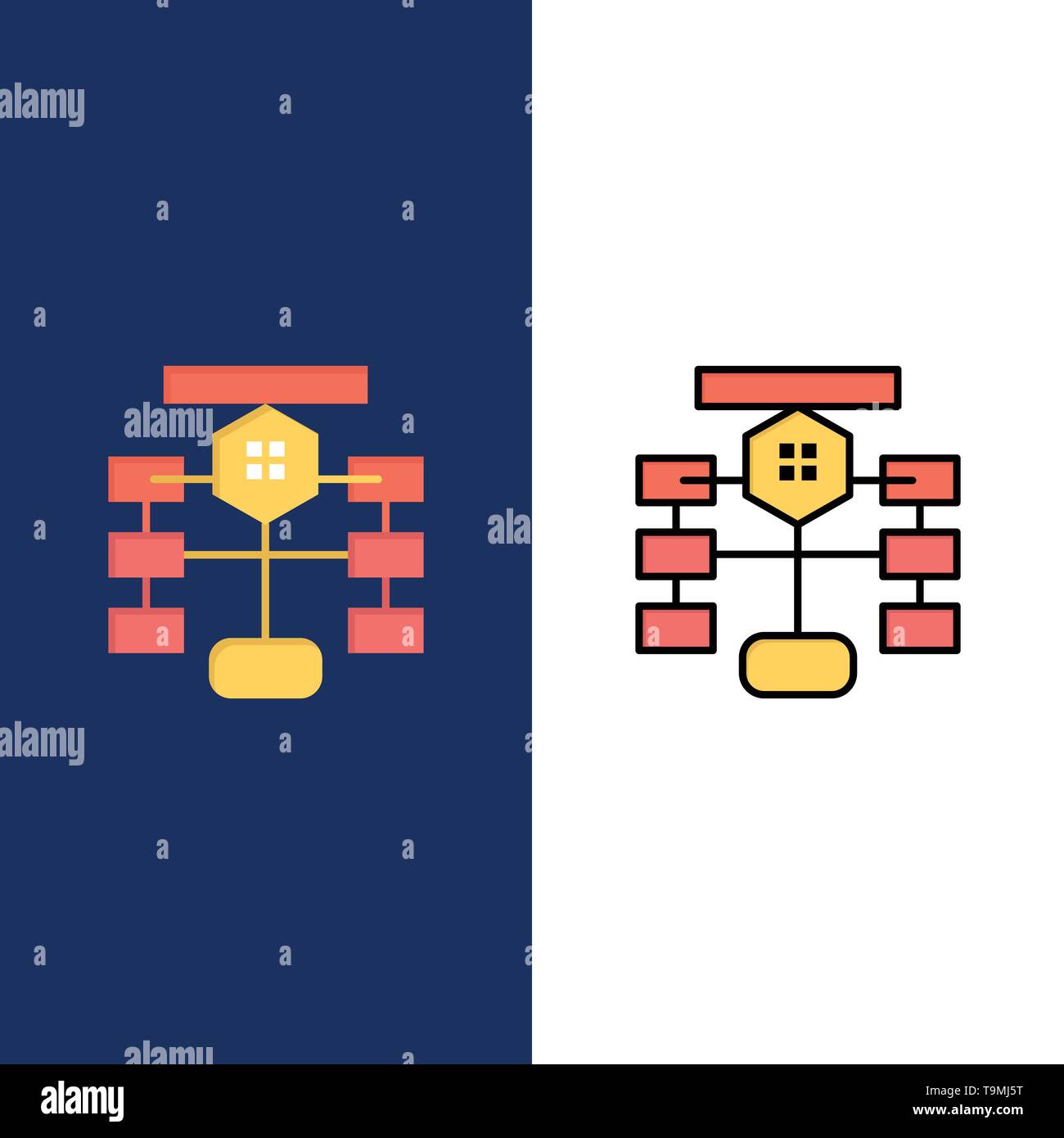 Glowing Blue Flowchart Diagram High Resolution Stock Photography and ...