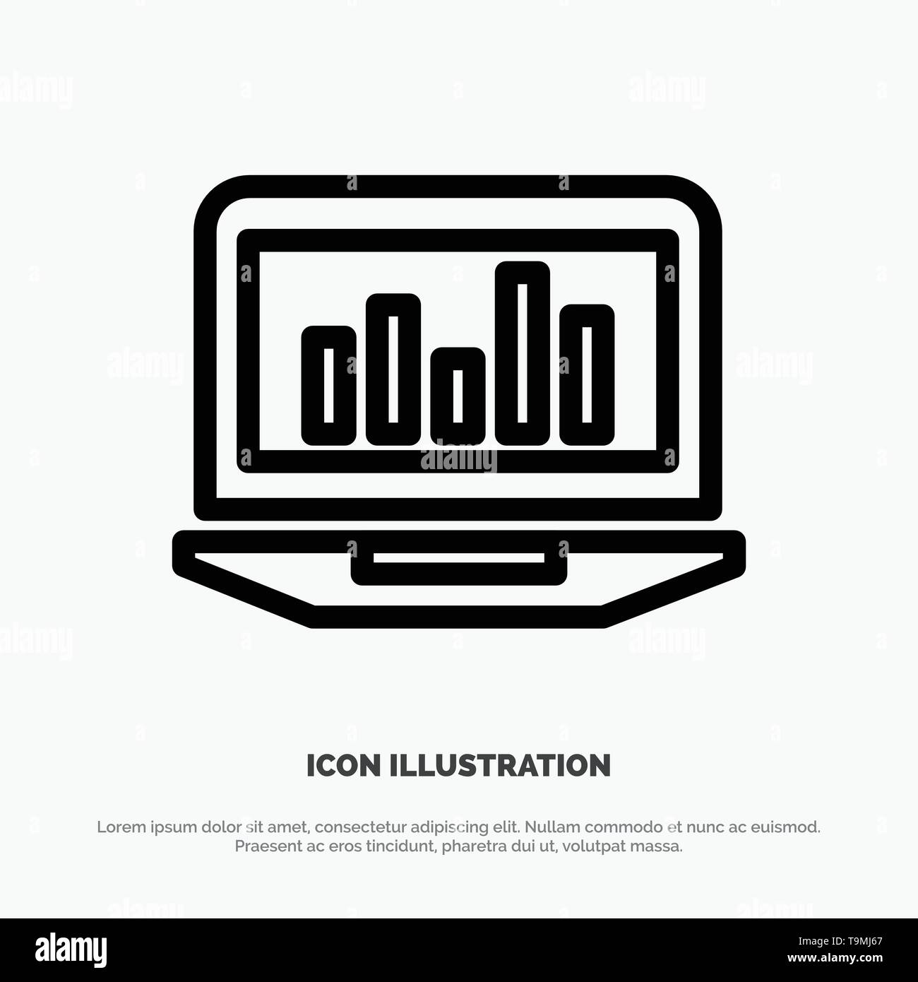 Desktop laptop graph illustration Cut Out Stock Images & Pictures - Alamy