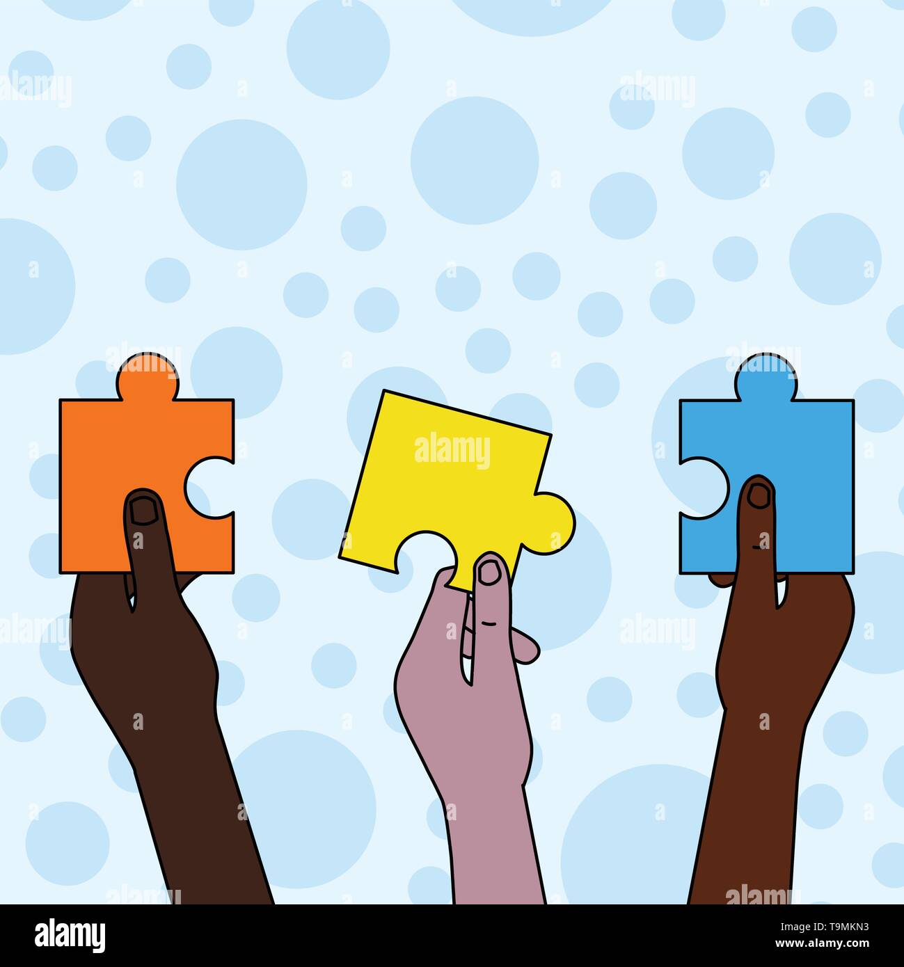 Three people working in Stock Vector Images - Alamy