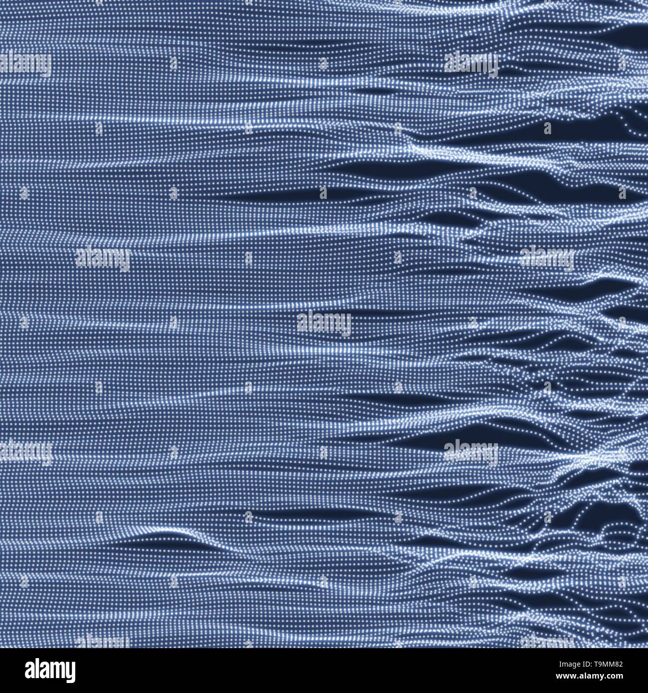 Wave Background. Ripple Grid. Abstract Vector Illustration. 3D ...