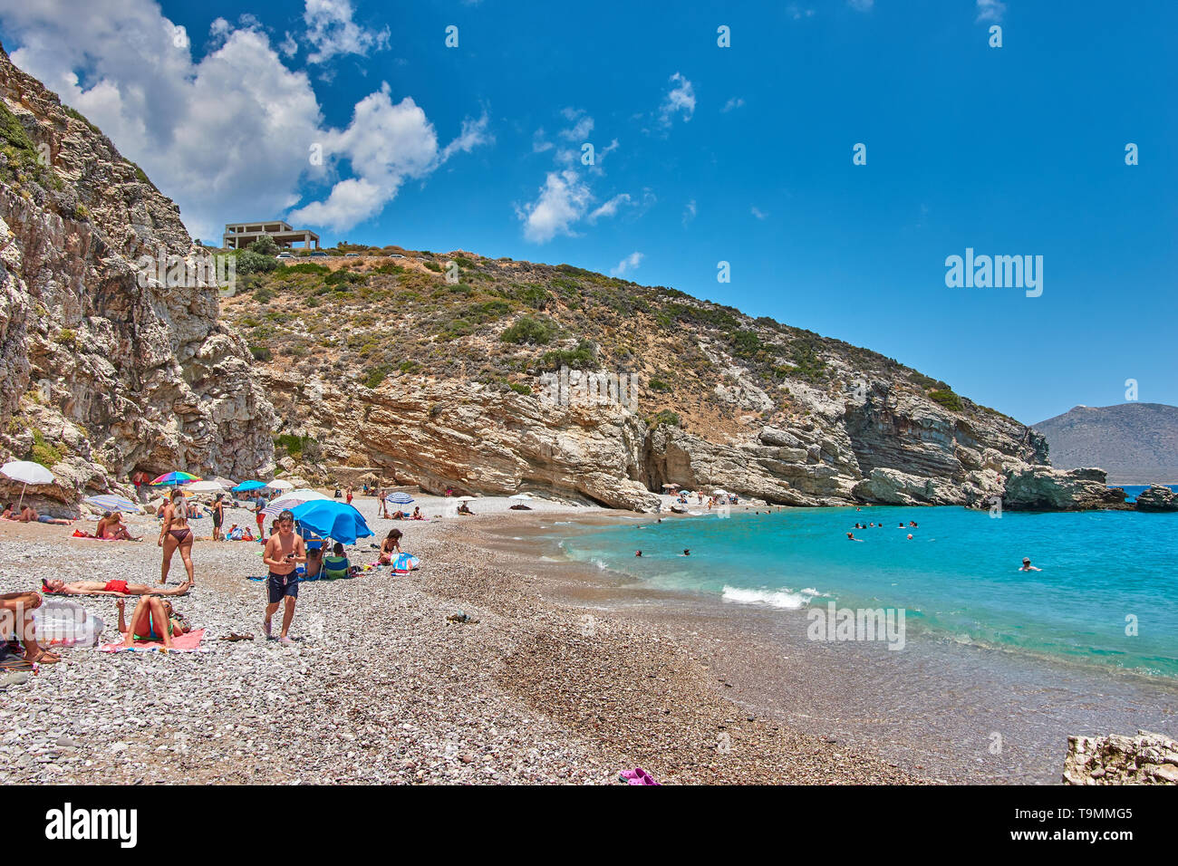The amazing Kaladi beach, scenery with crystal clear water and the rock ...