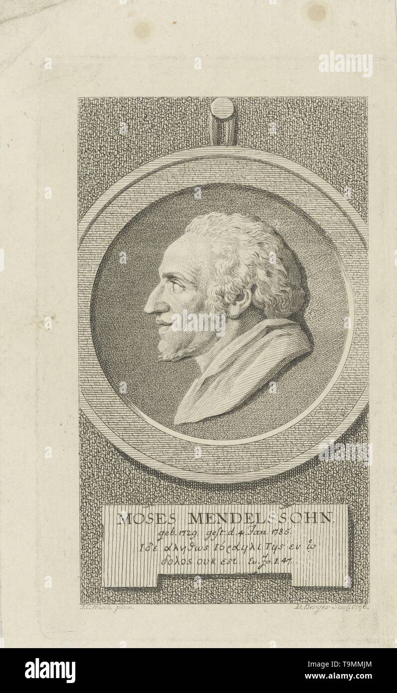 Portrait of Moses Mendelssohn (1729-1786). Museum: PRIVATE COLLECTION ...