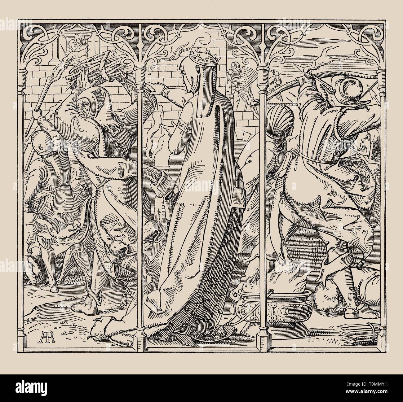 Die Nibelungen. How the Queen Gave Orders to Burn Down the Hall. Museum ...