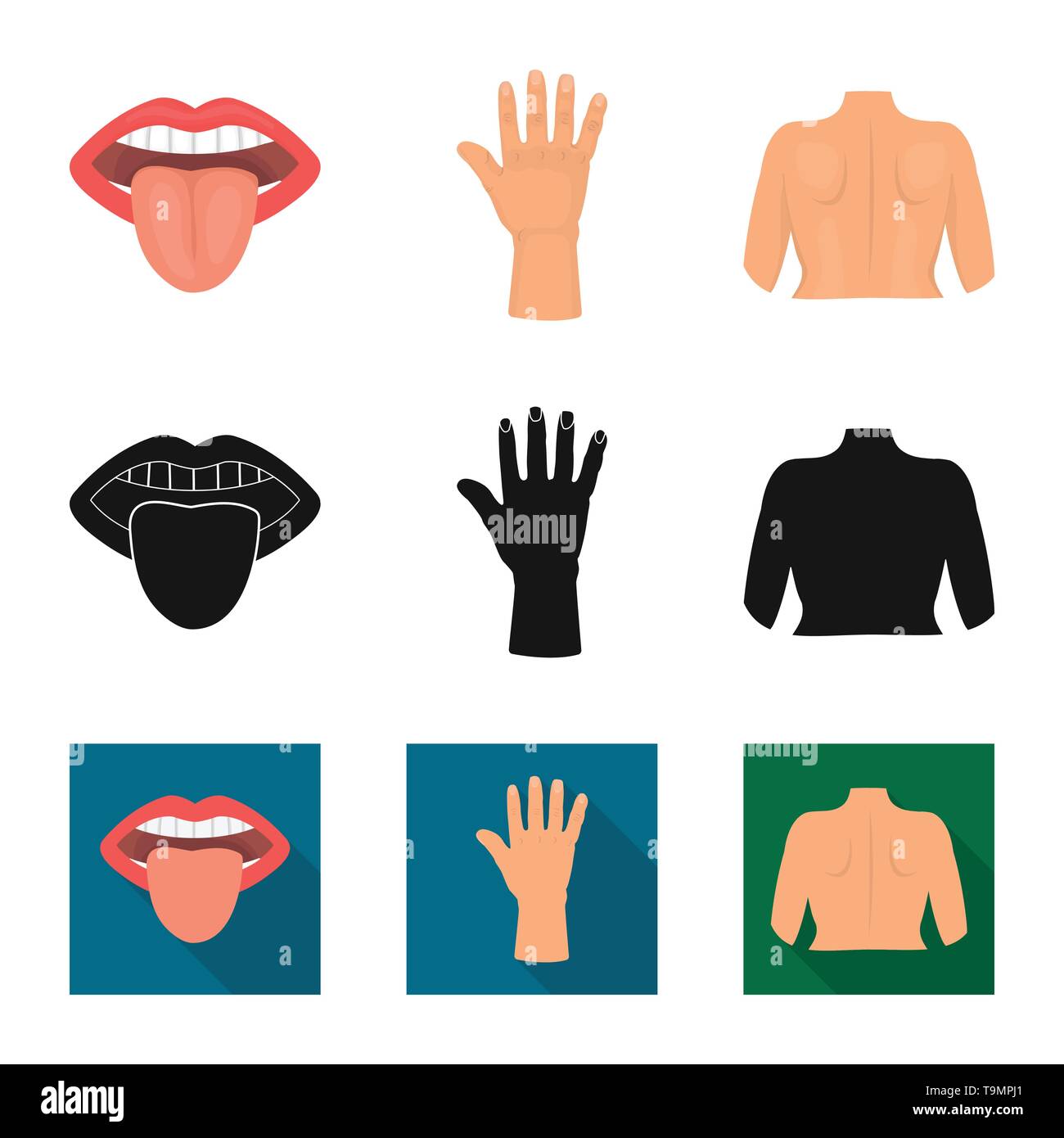 Vector design of body and part icon. Set of body and anatomy vector ...