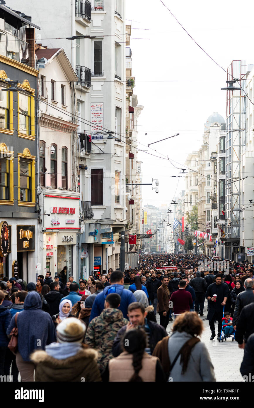 Crowd istanbul istiklal street hi-res stock photography and images - Alamy
