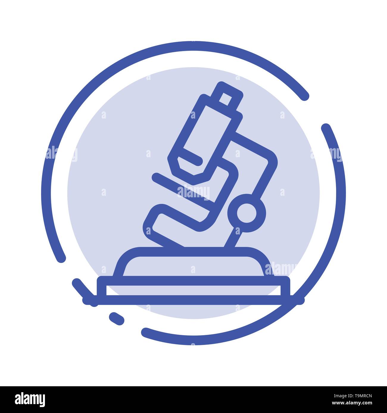 Lab, Microscope, Science, Zoom Blue Dotted Line Line Icon Stock Vector ...
