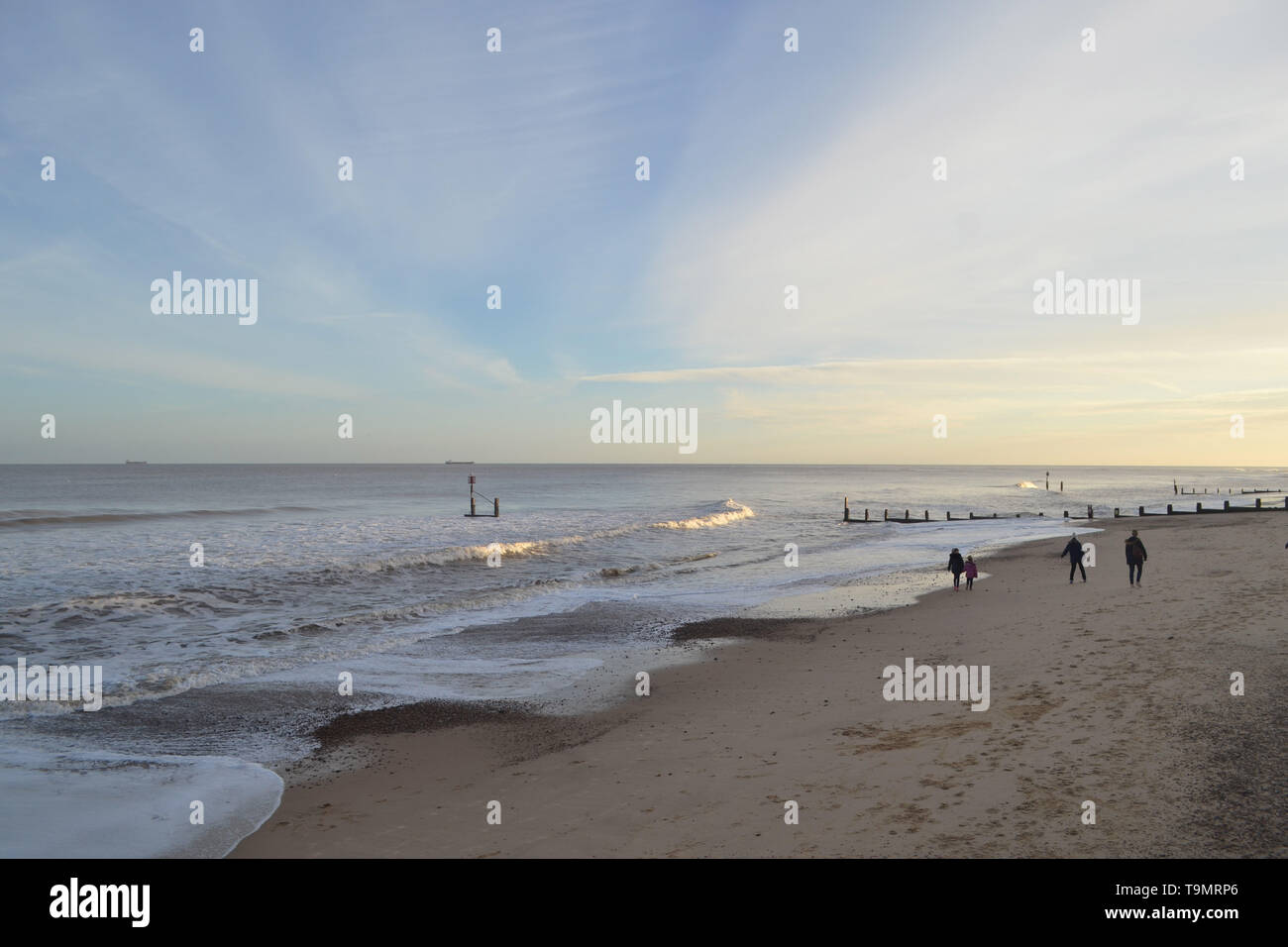 Southwold beach at sunset, Suffolk, United Kingdom Stock Photo - Alamy