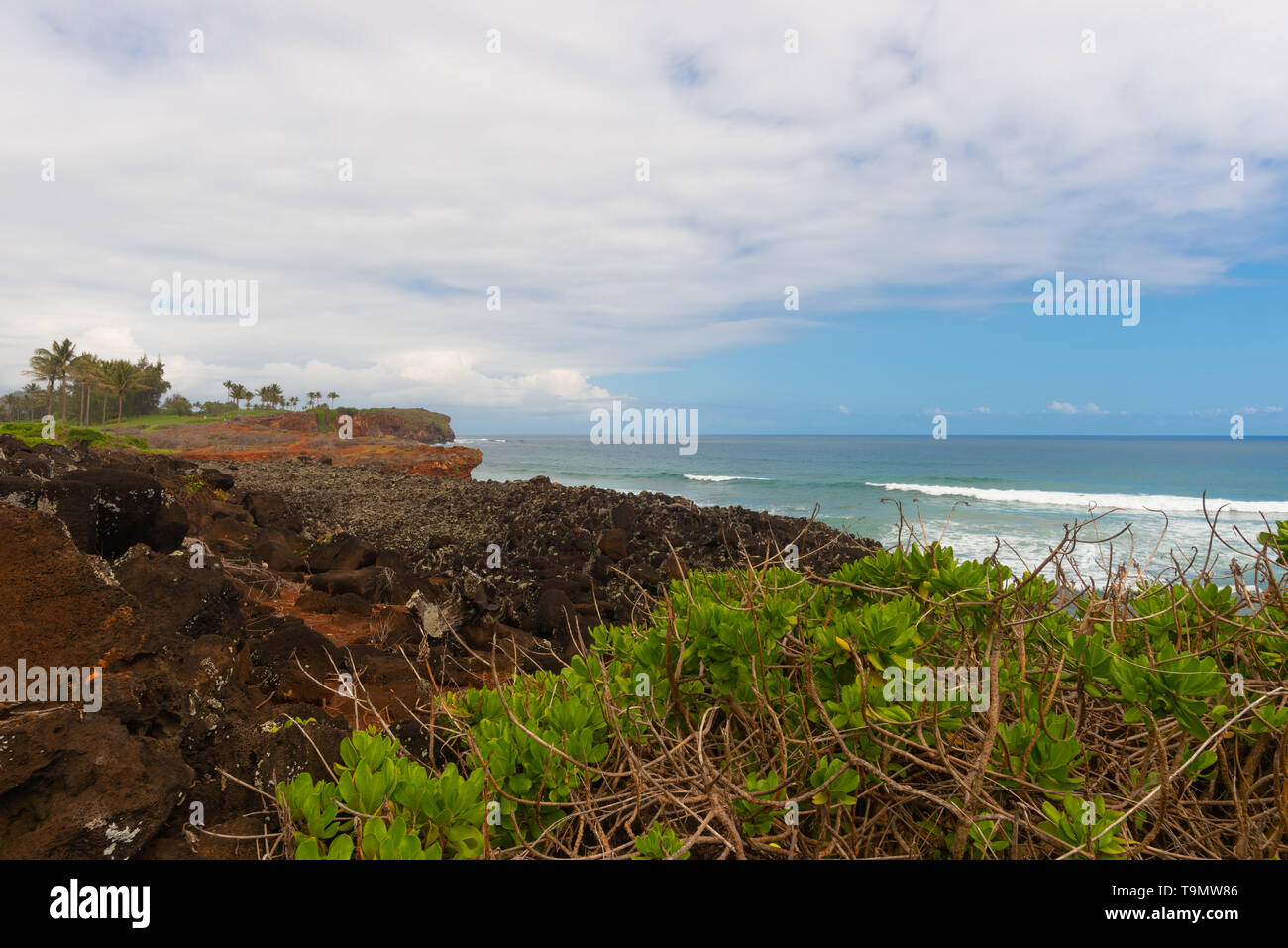 A native Hawaiian religious platform called a Heiau, overlooking the ...