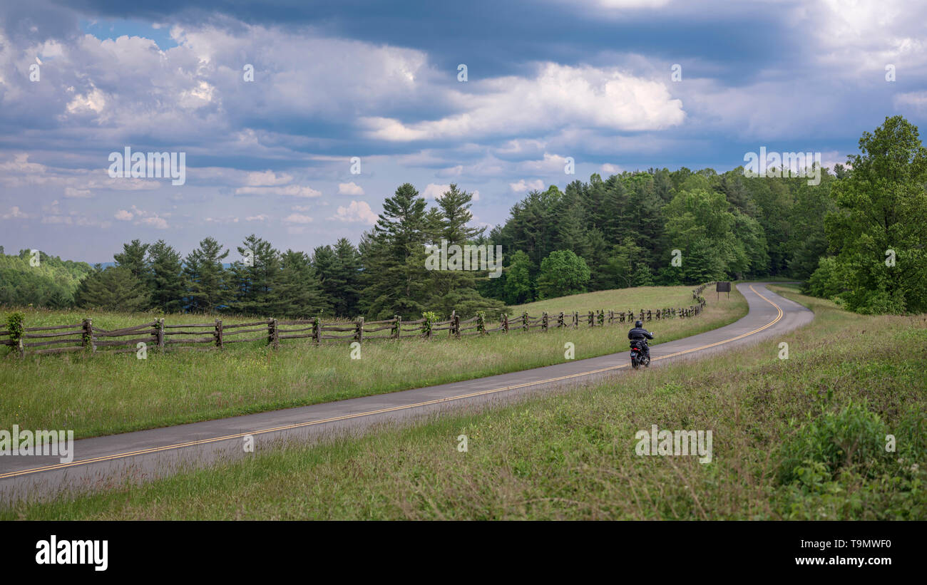 Blue Ridge Parkway motorcycle ride. North Carolina Stock Photo - Alamy