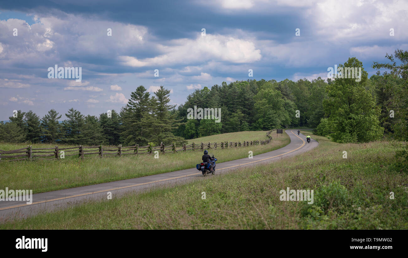 Blue Ridge Parkway motorcycle ride. North Carolina Stock Photo - Alamy
