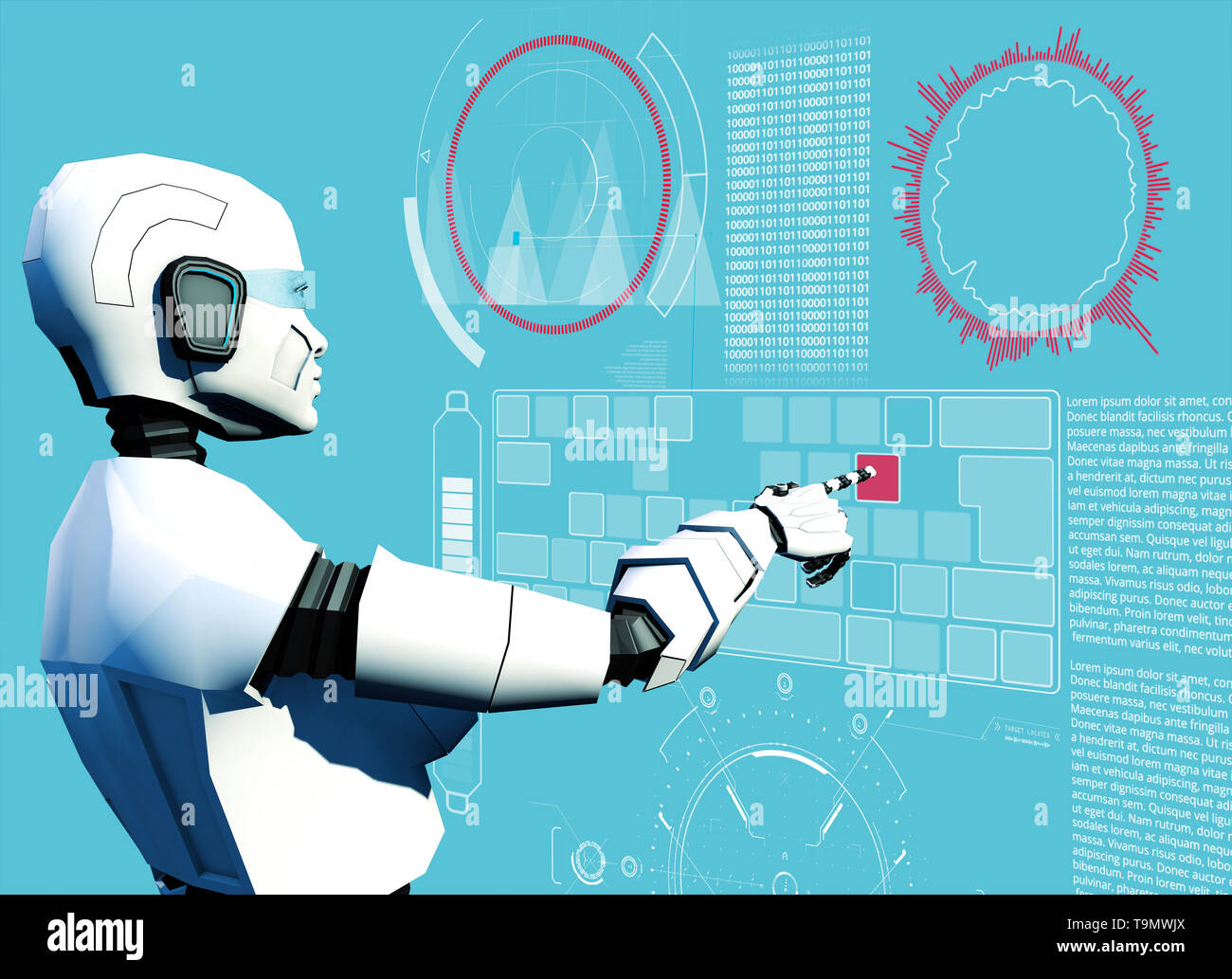 Artificial intelligence, cyborgs. Robot. Hud, Head-up display, science fiction. Sci-fi. Computer ...