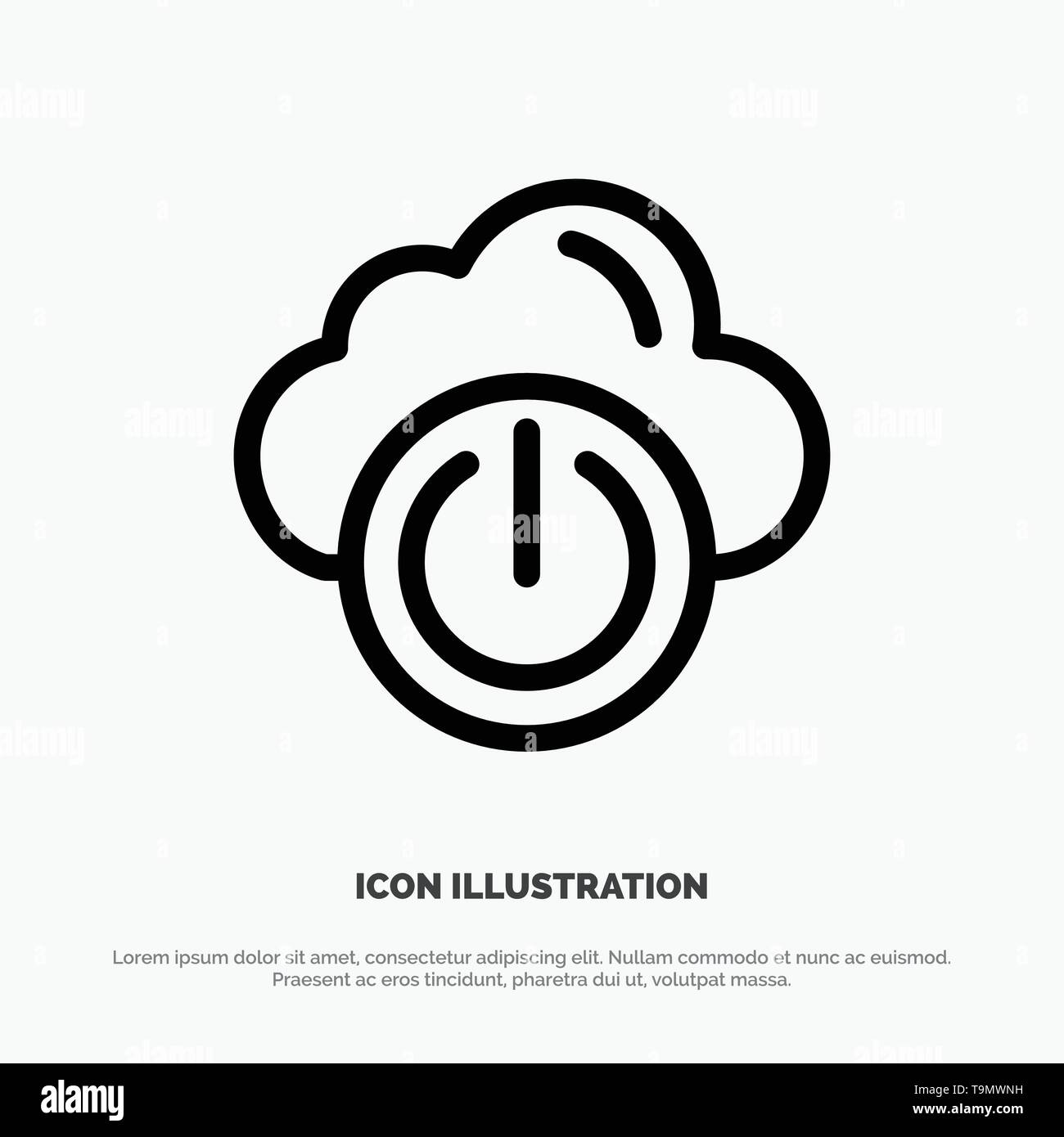 Cloud, Power, Network, Off Vector Line Icon Stock Vector Image & Art ...