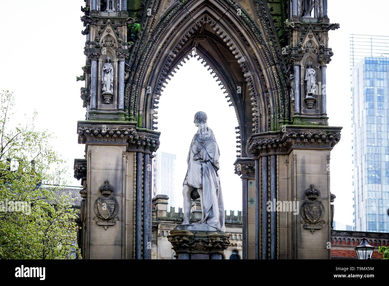 A Statue of Prince Albert seen in front of the Town Hall in Albert ...