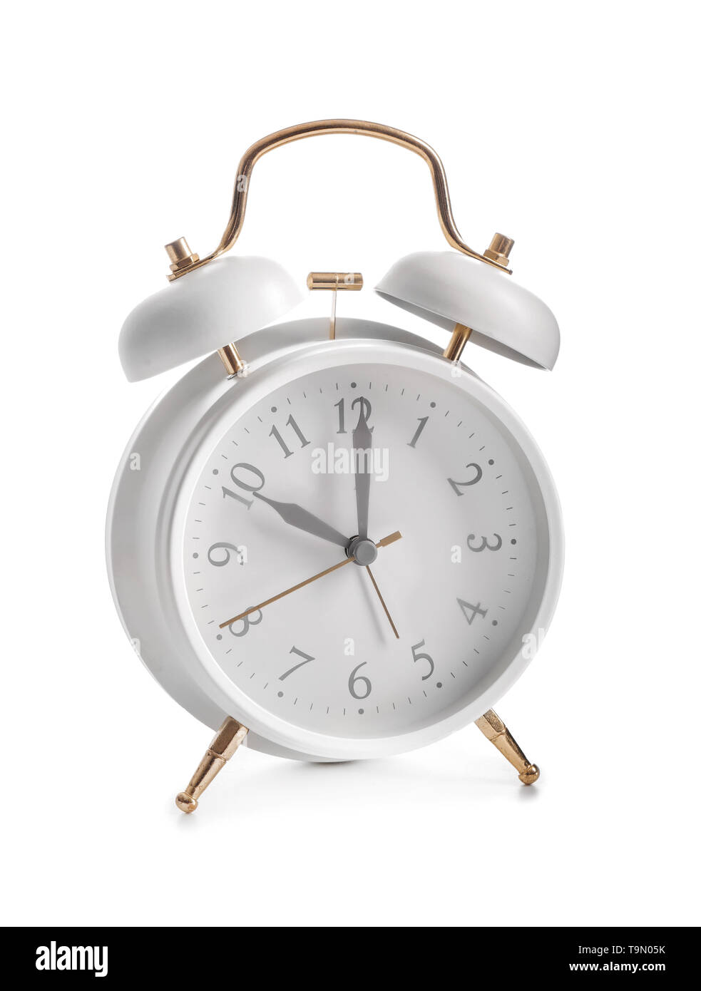 Alarm clock on white background Stock Photo - Alamy