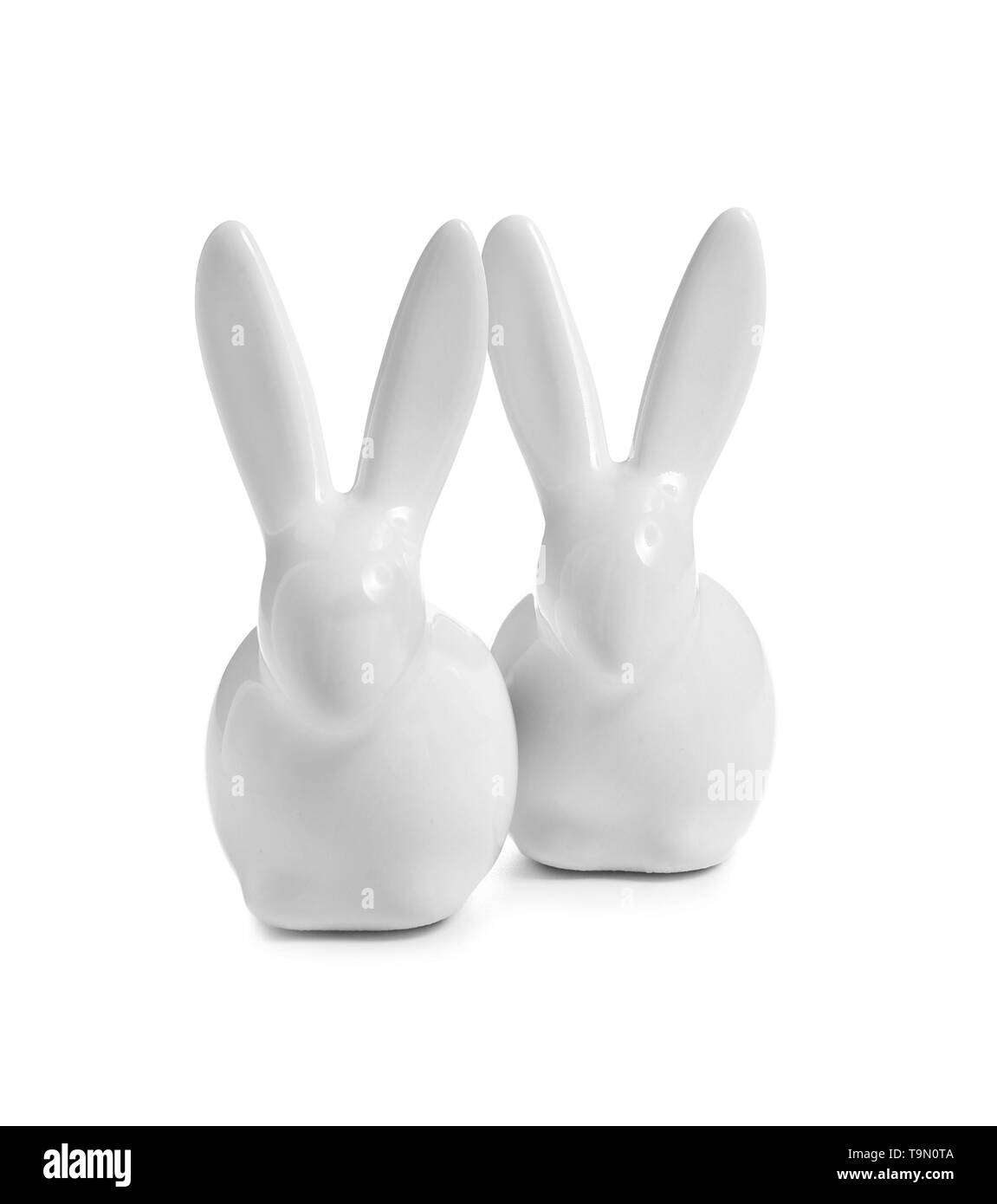 Decorative rabbits on white background Stock Photo - Alamy