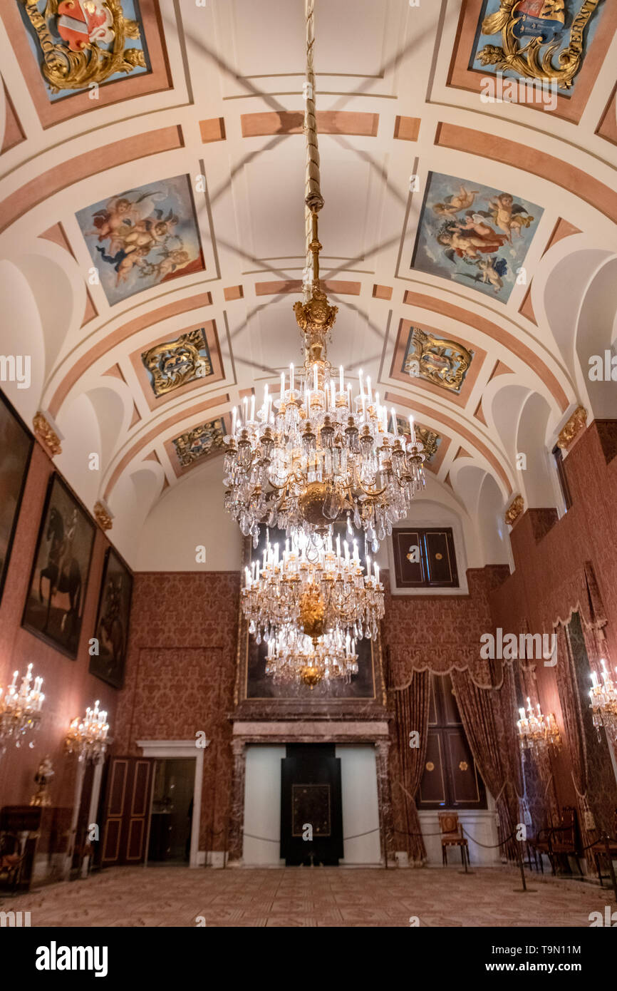 Paintings inside Royal Palace of Amsterdam in Dam Square - interior ...