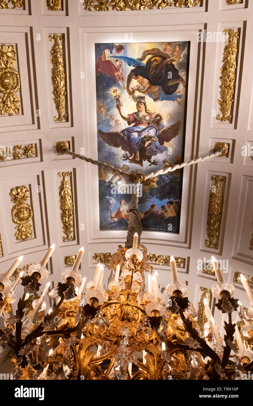 Paintings inside Royal Palace of Amsterdam in Dam Square - interior ...