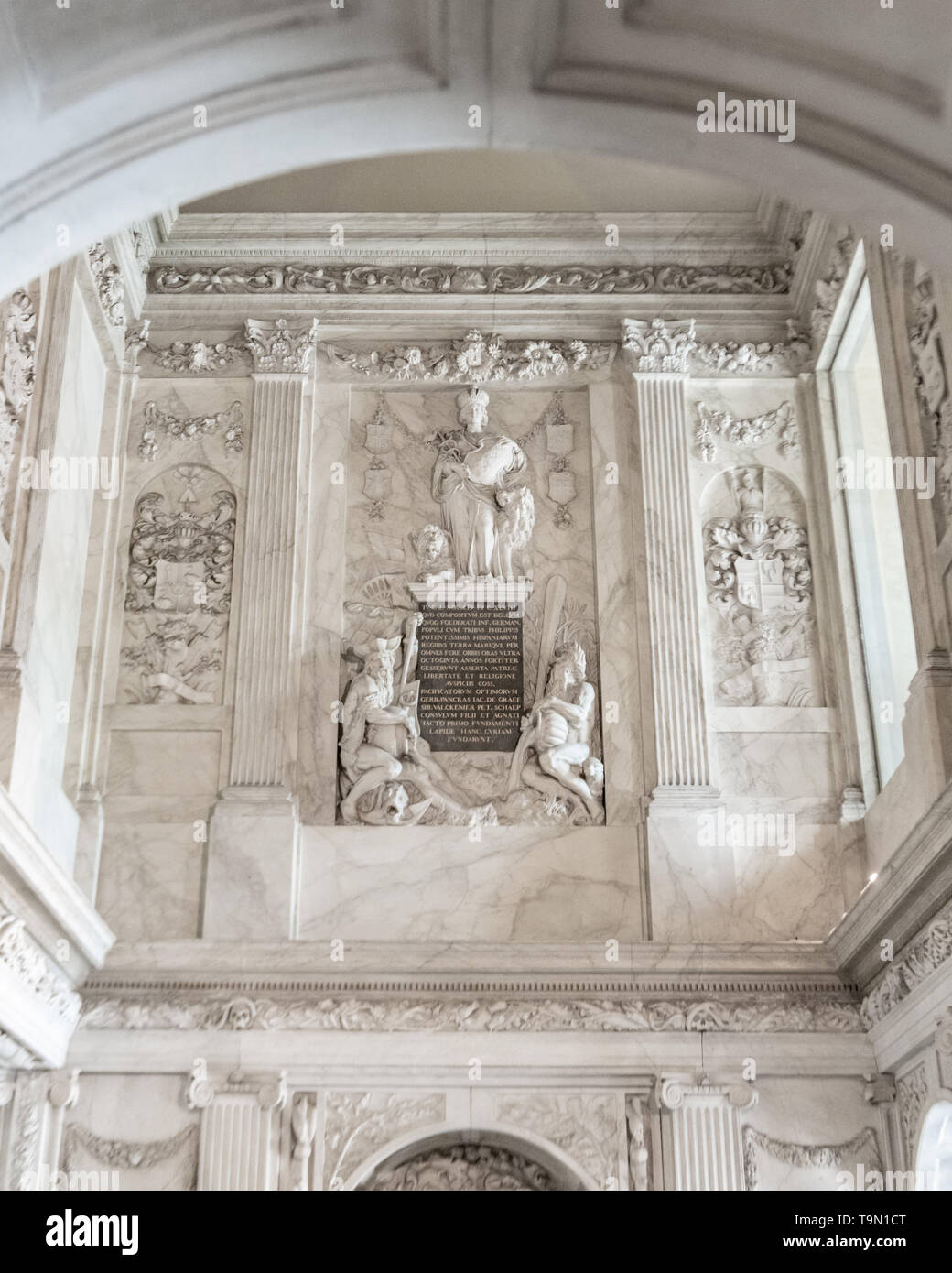Marble relief / sculpture Royal Palace of Amsterdam in Dam Square ...