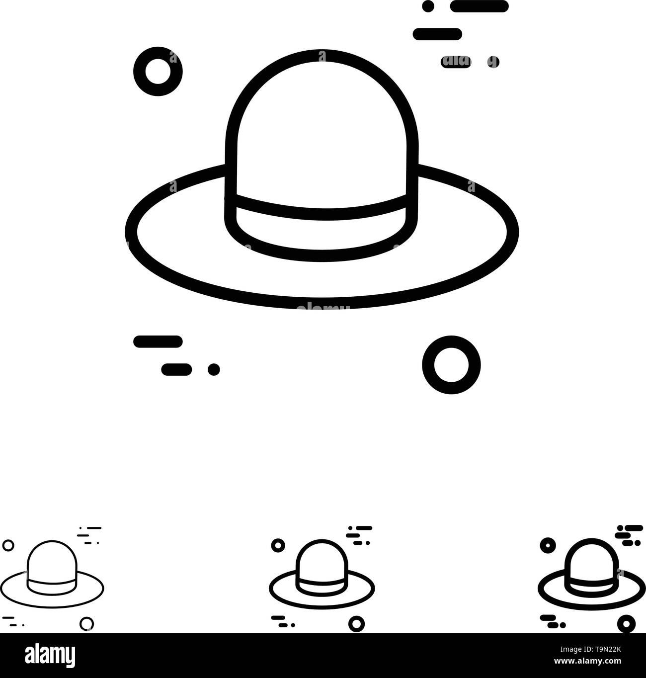 Hat, Cap, Canada Bold and thin black line icon set Stock Vector Image ...