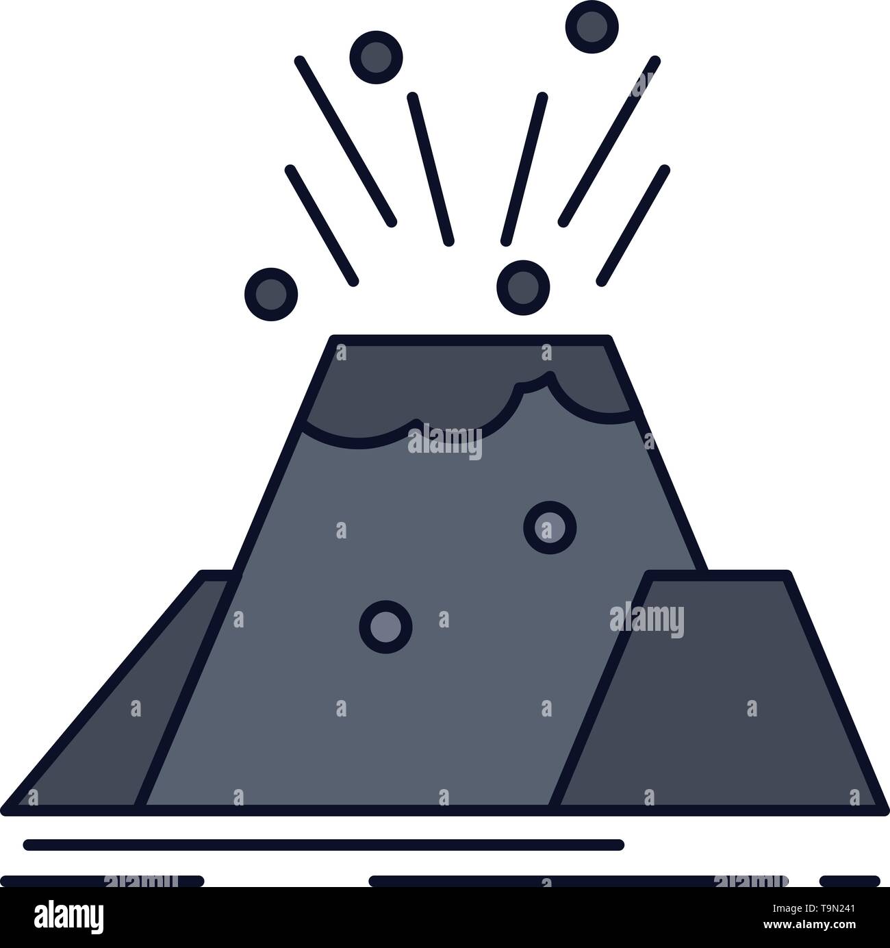 disaster, eruption, volcano, alert, safety Flat Color Icon Vector Stock ...