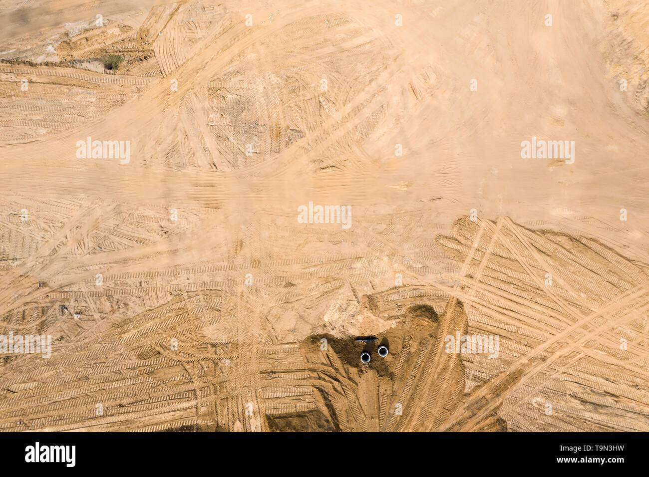 leveling of construction area. ground being prepared for building ...