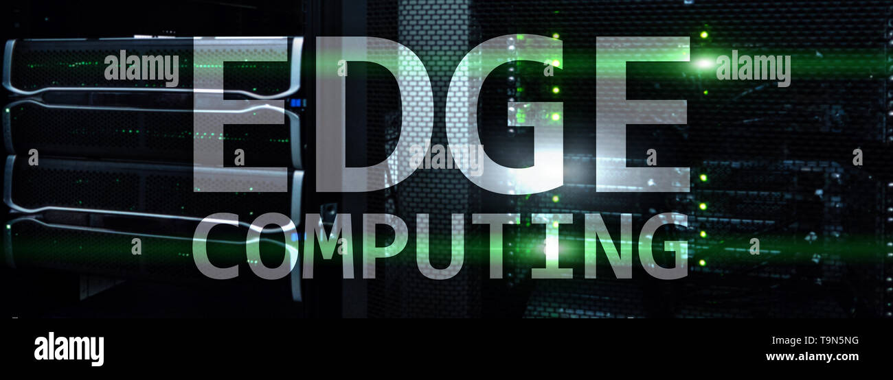 EDGE computing, internet and modern technology concept on modern server ...