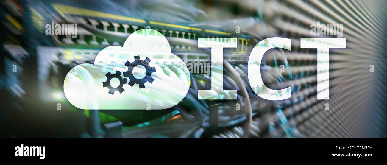 ICT - information and communications technology concept on server room ...