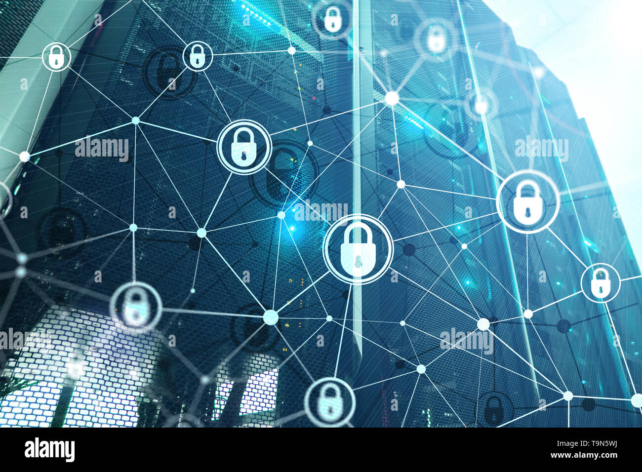 Cyber security, information privacy, data protection concept on modern ...