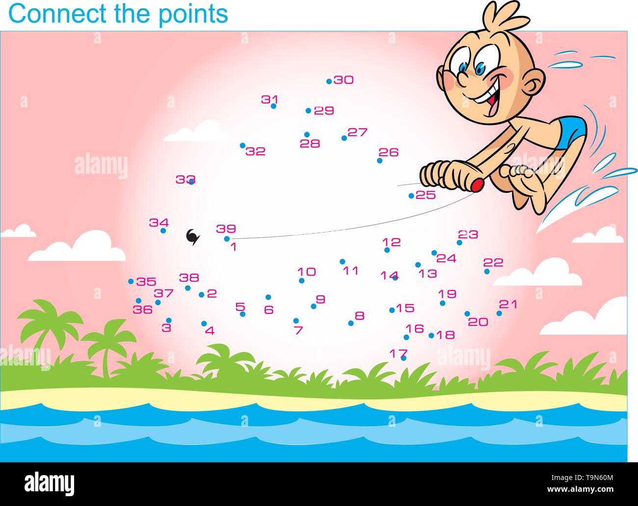 Child playing connect game Stock Vector Images - Alamy