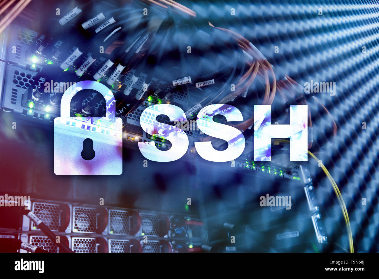 SSH, Secure Shell protocol and software. Data protection, internet and ...