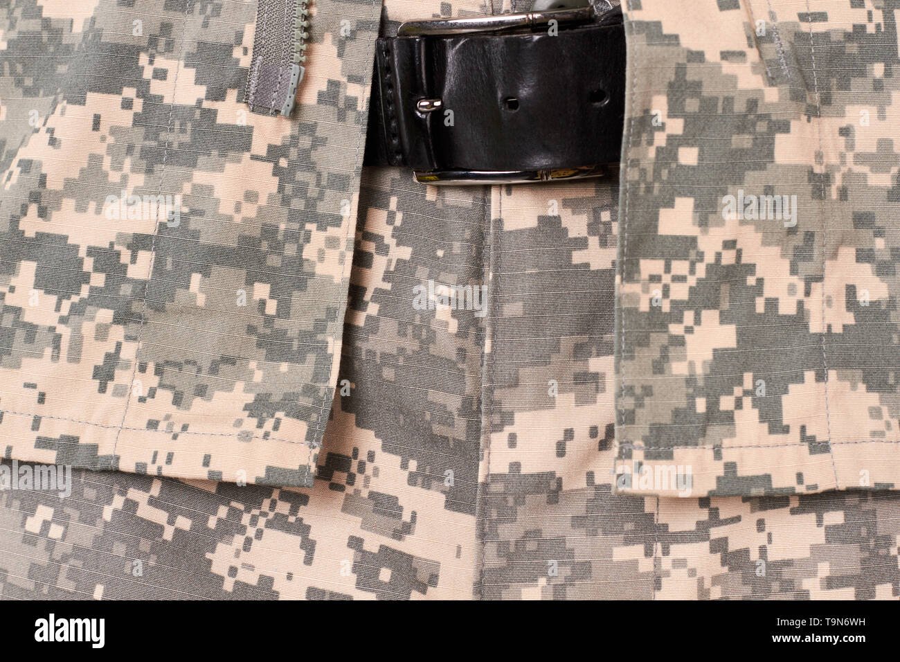 Extreme close up, military clothes and belt Stock Photo - Alamy