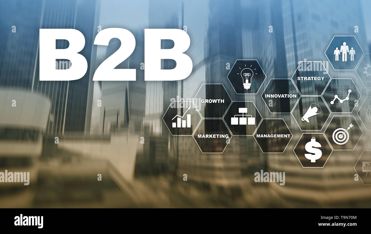 Business to business B2B - Technology future. Business model. Financial ...