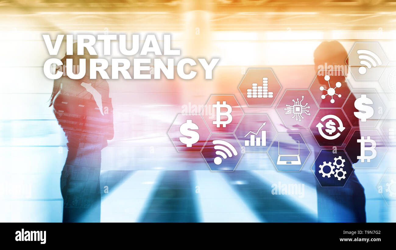 Virtual Currency Exchange, Investment concept. Currency symbols on a ...