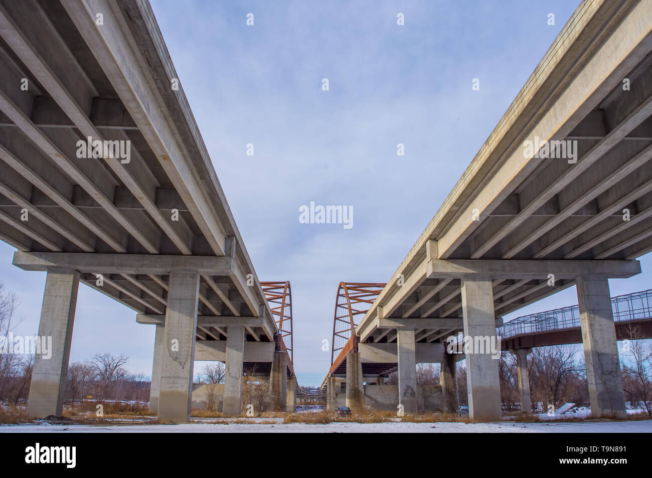 Underside state highway bridges that go over the Minnesota River south ...