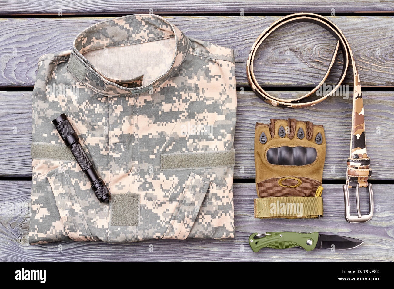 Military jacket and accessories Stock Photo - Alamy