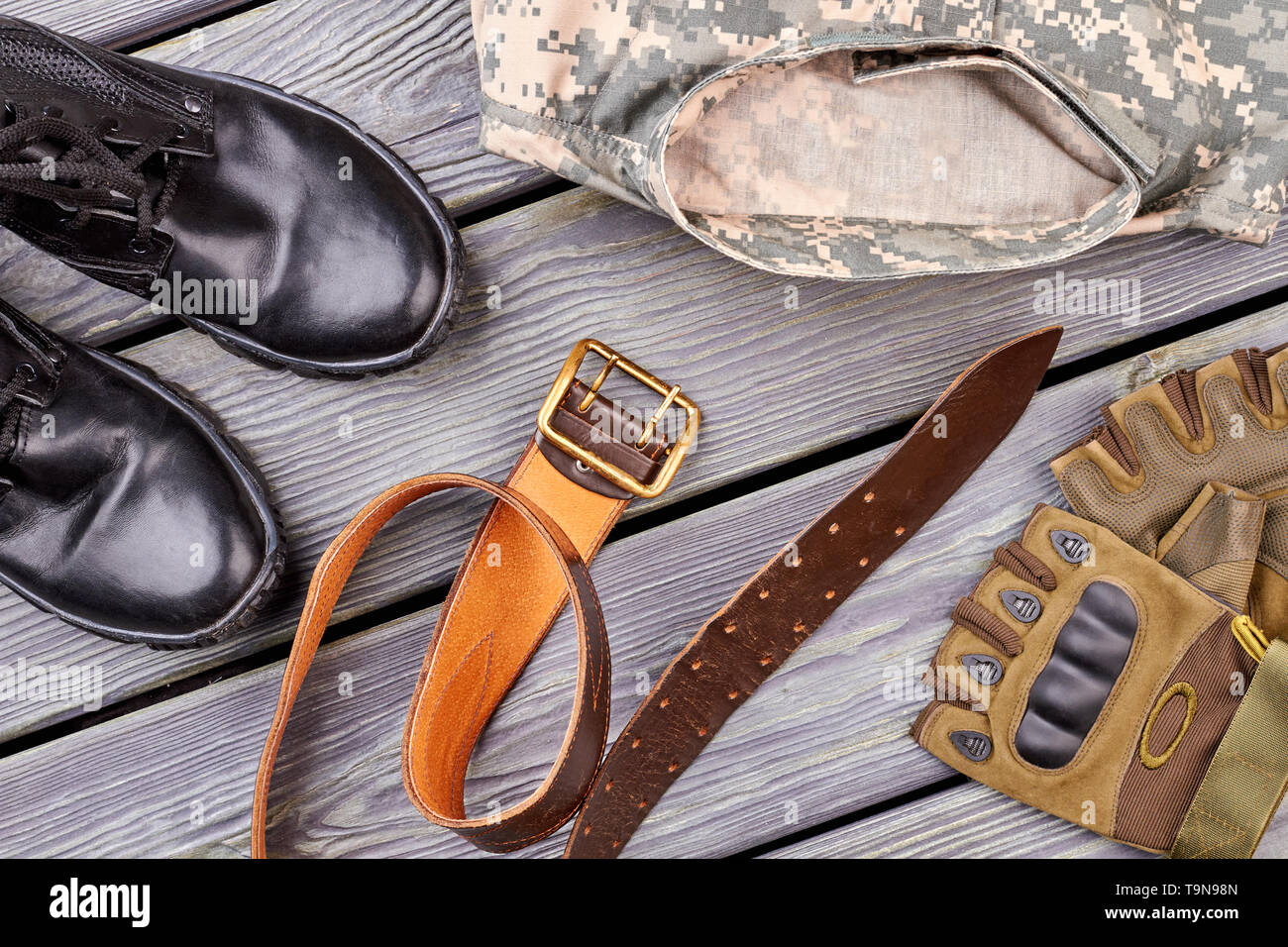 Military outfit equipment Stock Photo - Alamy