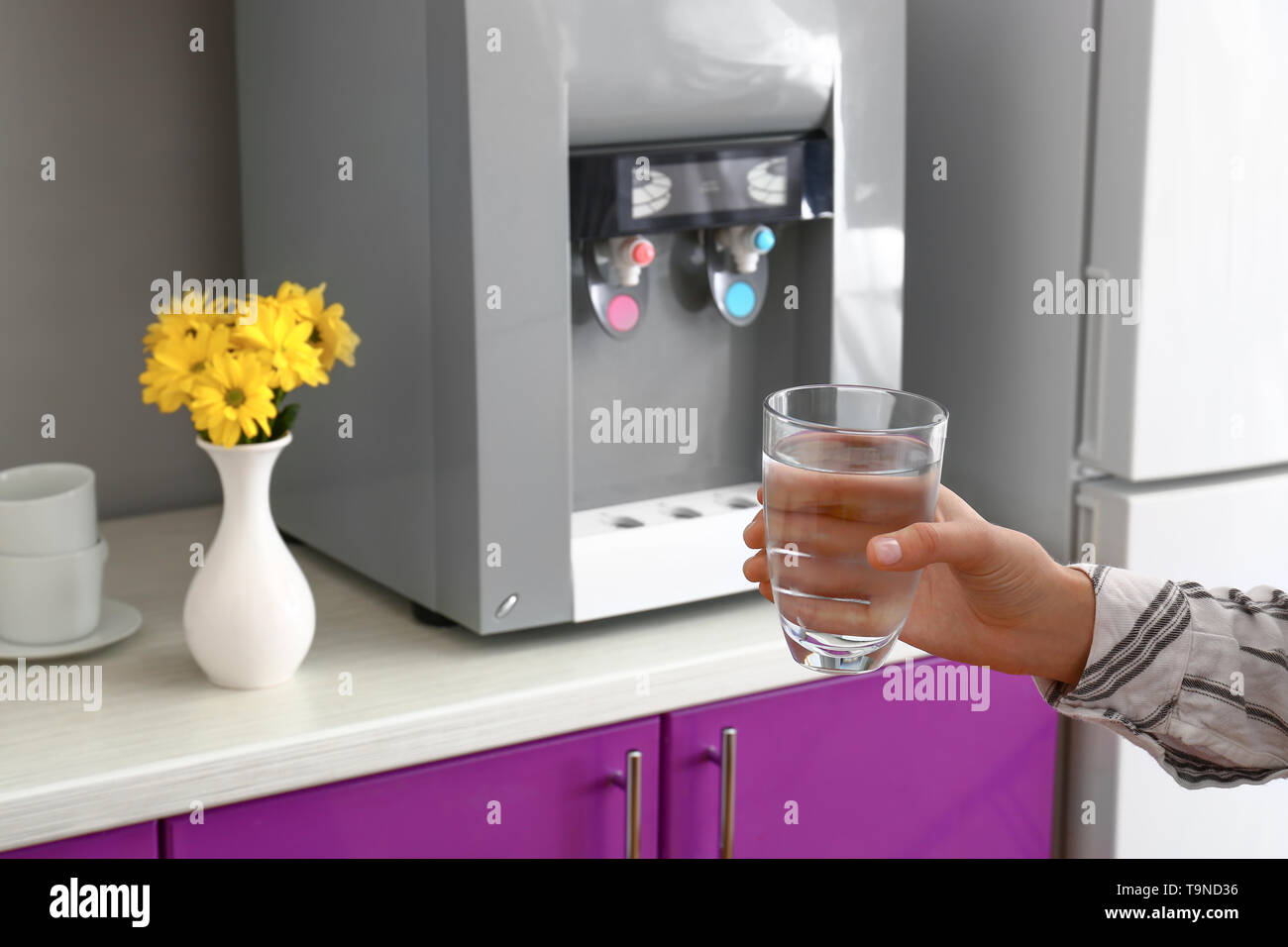Person filling glass vase water hi-res stock photography and images - Alamy
