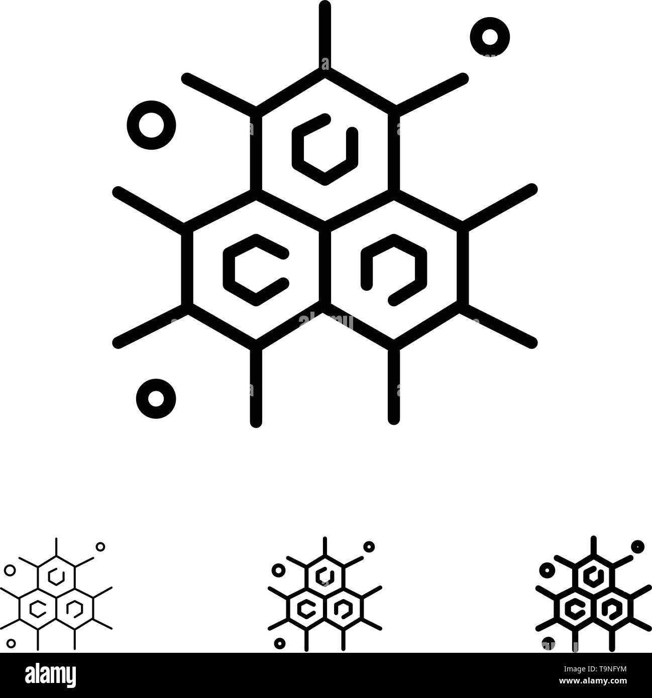 Chemist Molecular Science Bold And Thin Black Line Icon Set Stock Vector Image And Art Alamy